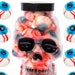 Halloween Candy Skull Jar With Bloodshot Gummy Eyeballs - Etsy