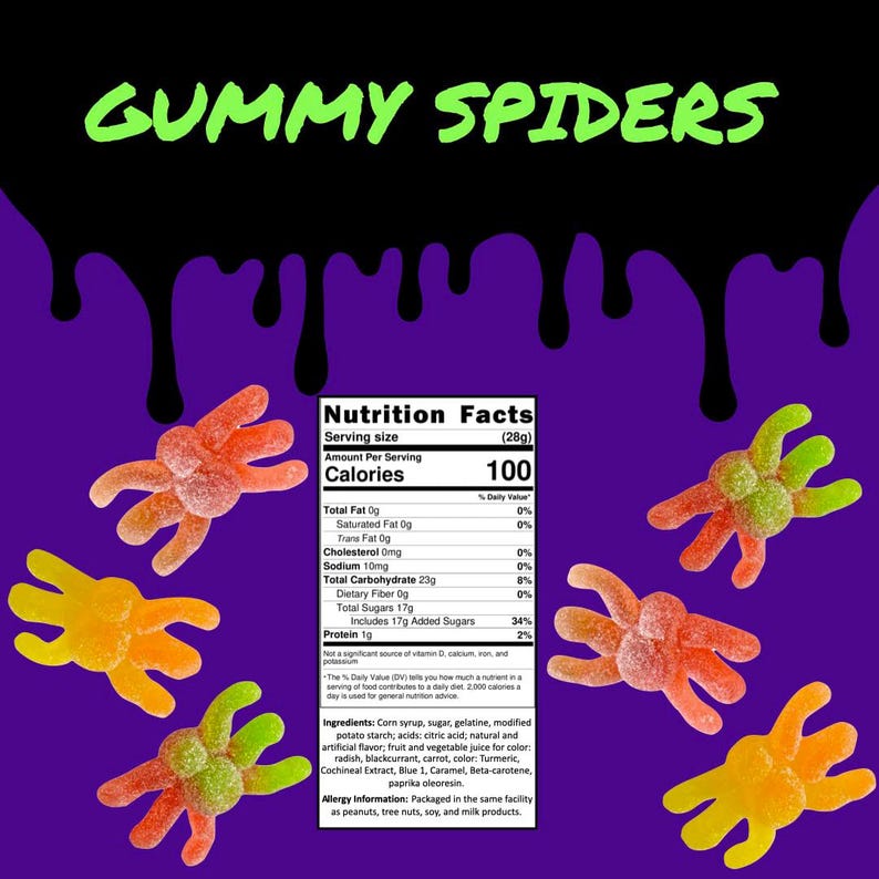 Gummy Spiders, 2 Pack Gift Set - Etsy