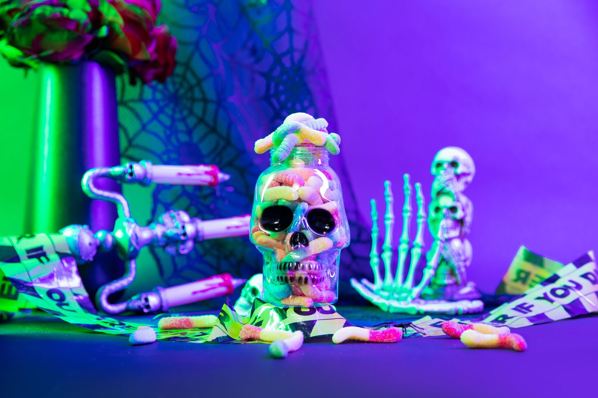 Halloween Candy Skull Jar With Creepy Crawlers - Etsy