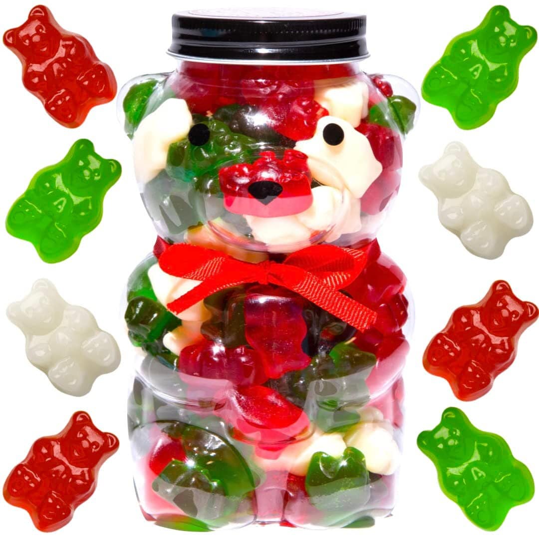 Christmas Gummy Bears in a Bear Jar - Stuffed With Sweet Gummies Candy ...