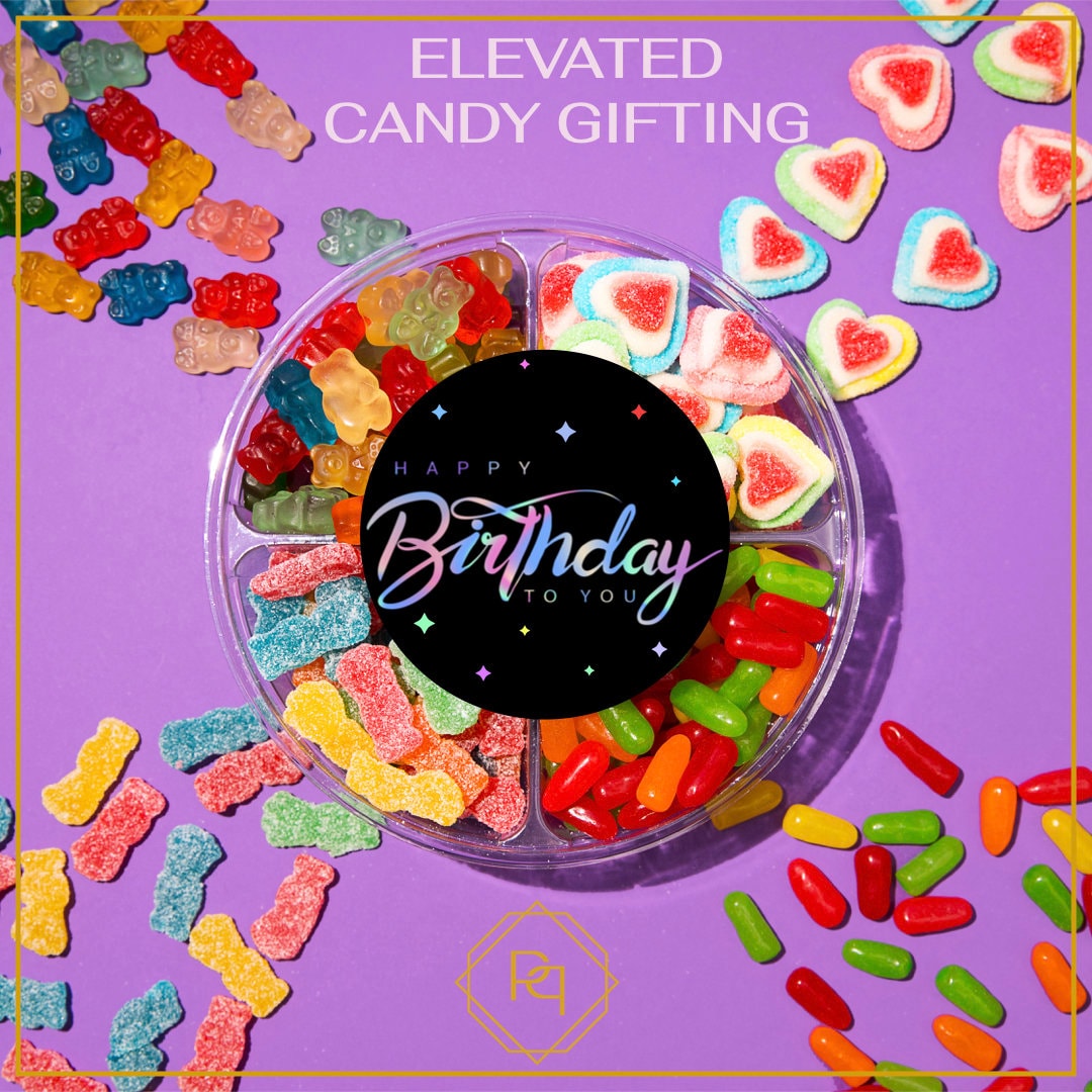 Happy Birthday Rainbow Candy Tray – Candy Care Package Gift Basket 1.5 ...
