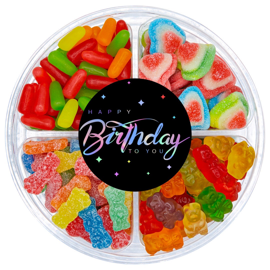 Happy Birthday Rainbow Candy Tray – Candy Care Package Gift Basket 1.5 ...