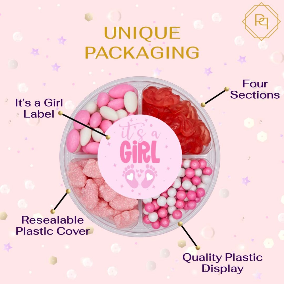 Candy Gift Platter - Assorted Sampler Basket of Quality Candies ...