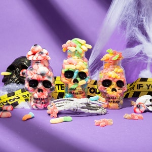 Halloween Candy Skull Jar With Creepy Crawlers - Etsy