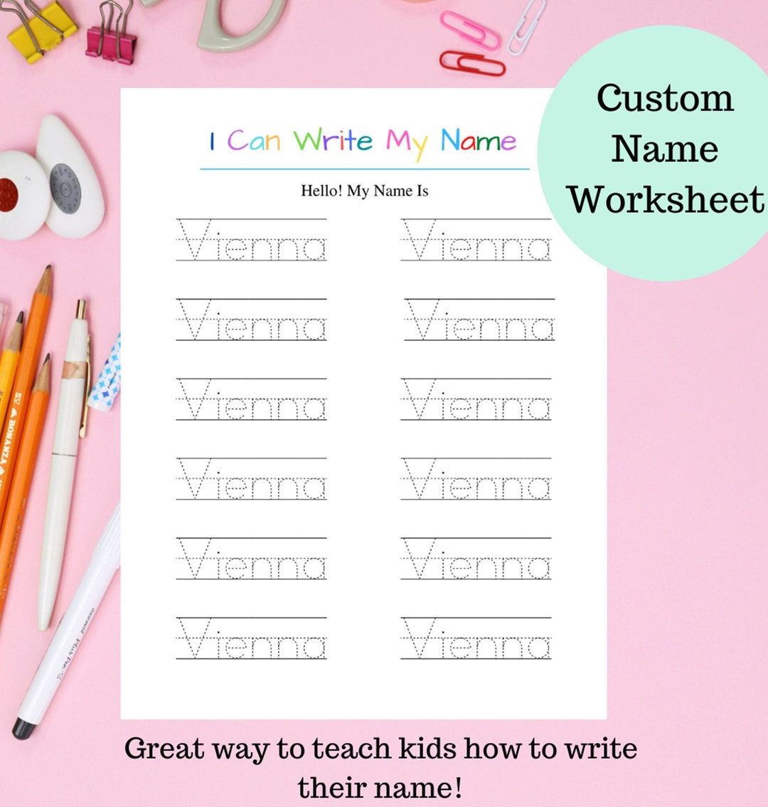 Custom Name, Tracing Worksheet, Name Practice, Write My Name ...