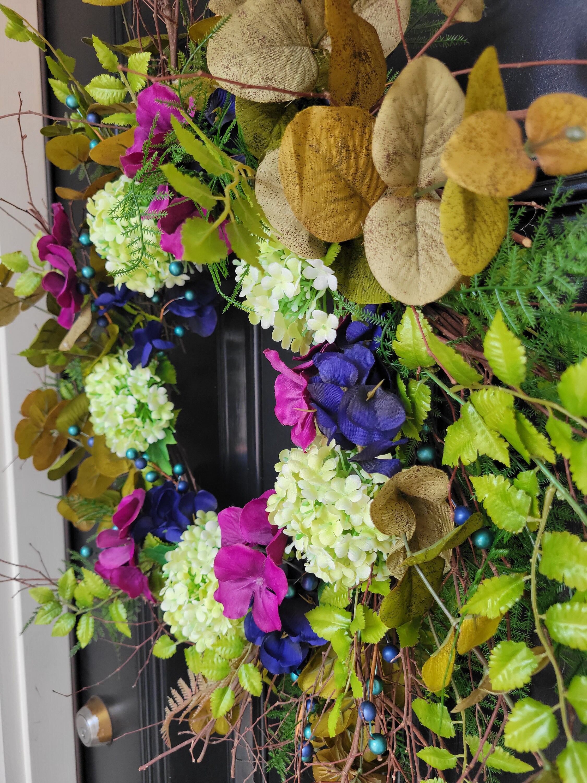 Hydrangeas Wreath Twig Wreath for Front Door Hydrangea Green - Etsy