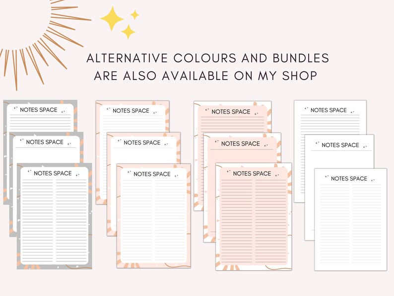 Printable PDF Notes Pages Lined Notes Digital Download - Etsy