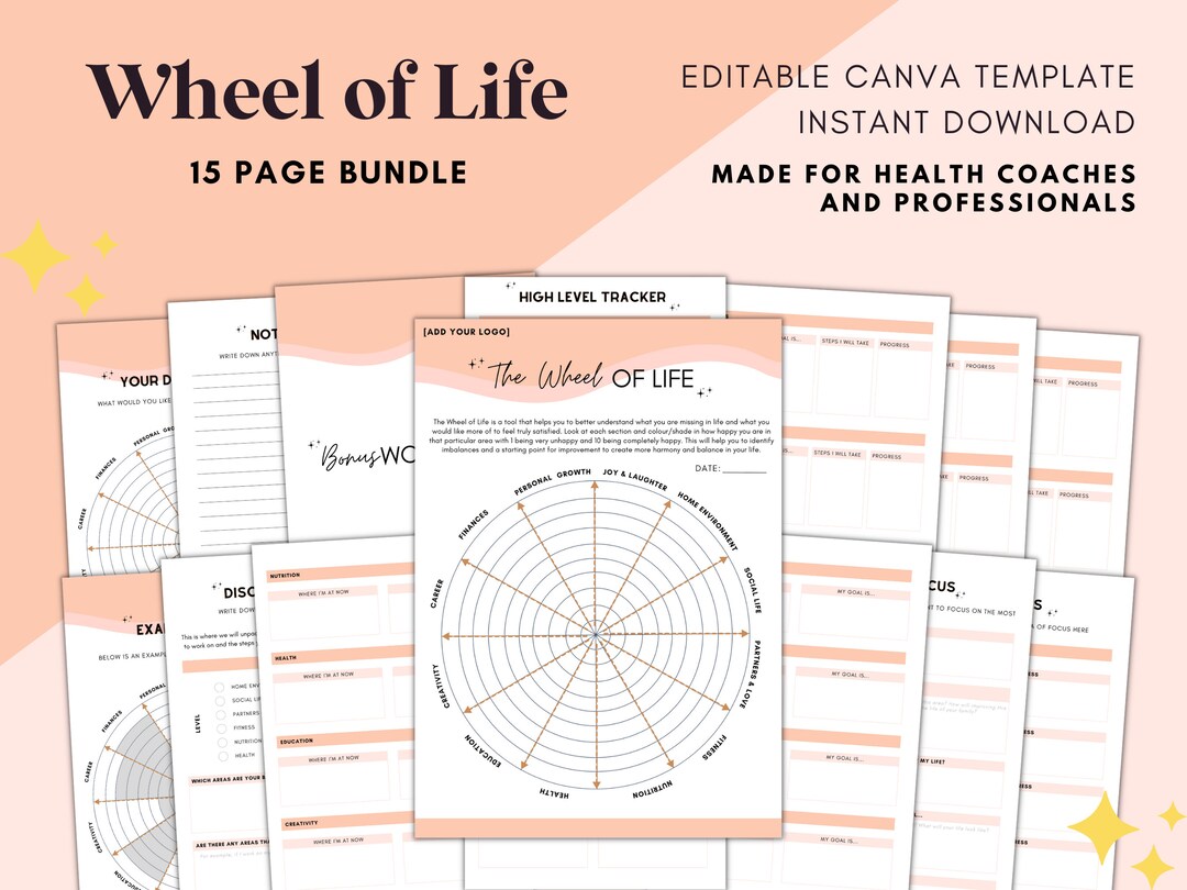 Wheel of Life Circle of Life Goal Setting Kit Personal Growth Page ...