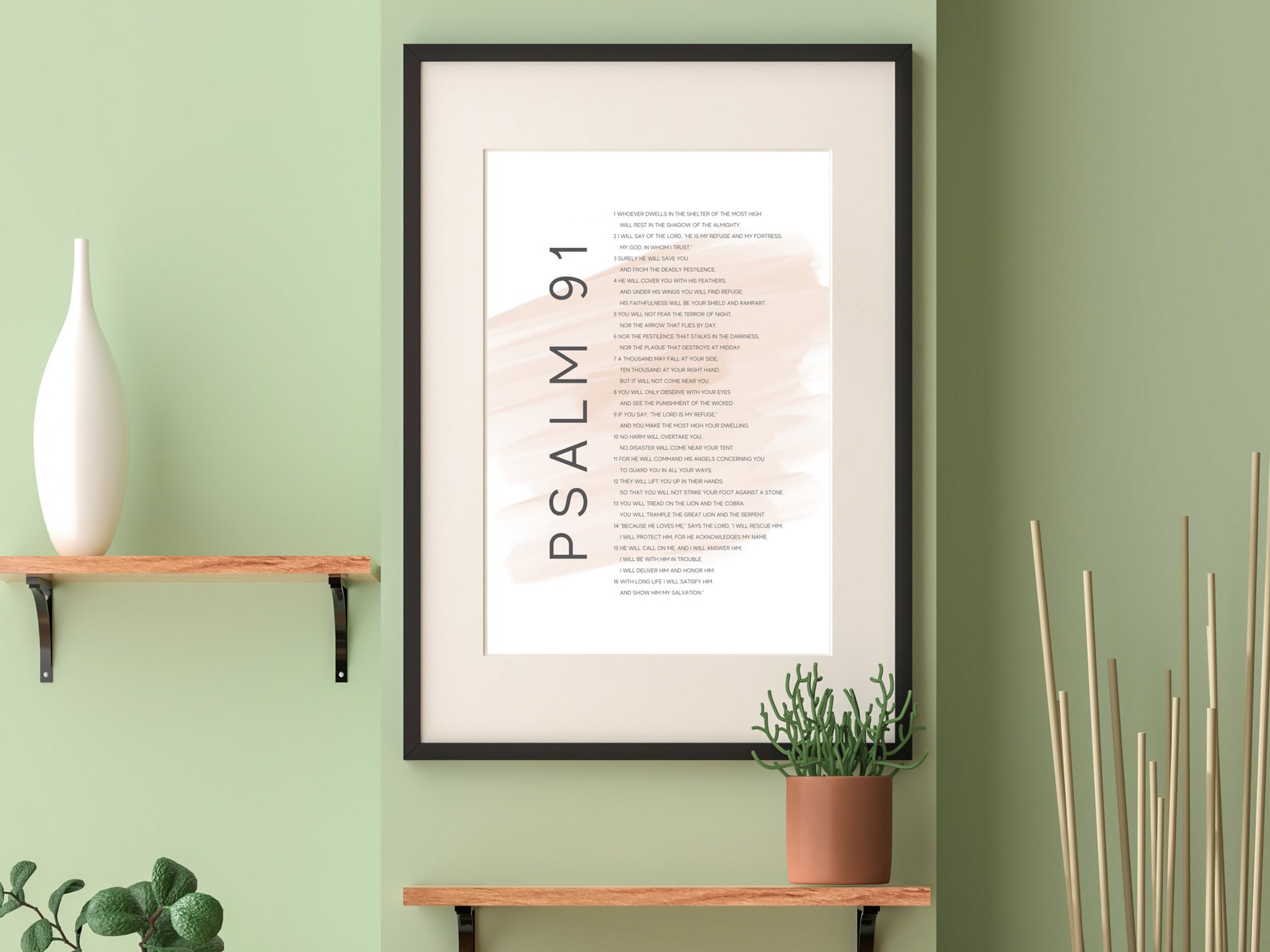 Psalm 91 Scripture Wall Art Christian Decor Bible Verse - Etsy