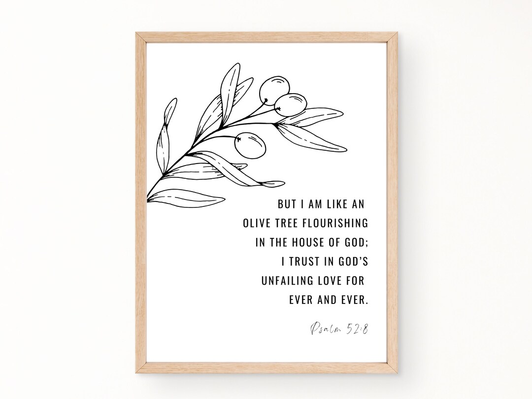Psalm 52:8, Modern Scripture Wall Art, Christian Gift, Bible Verse ...
