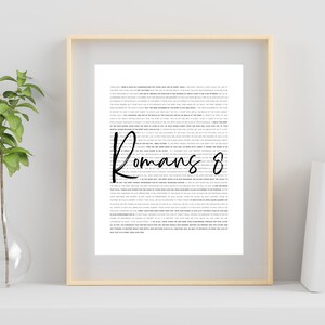 Romans 8, Scripture Wall Art, Christian Gift, Bible Verse Print ...