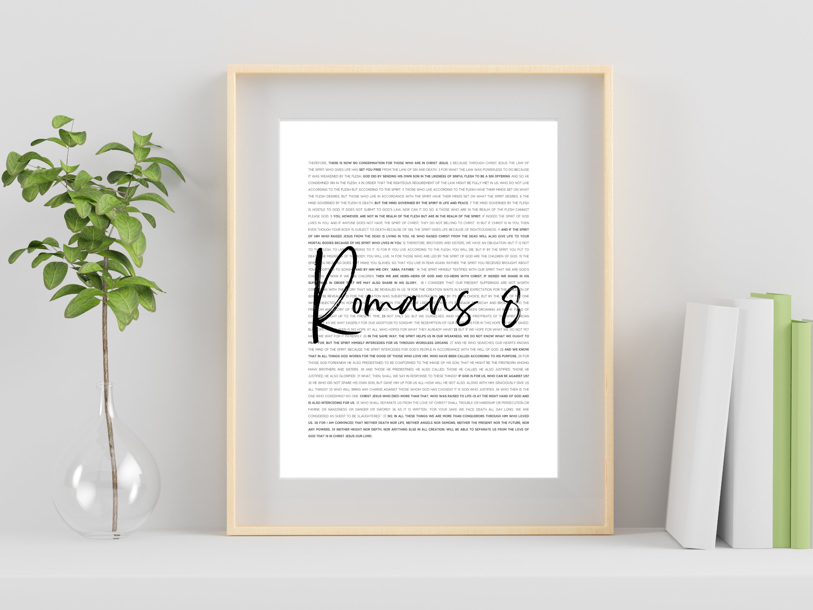 Romans 8, Scripture Wall Art, Christian Gift, Bible Verse Print ...