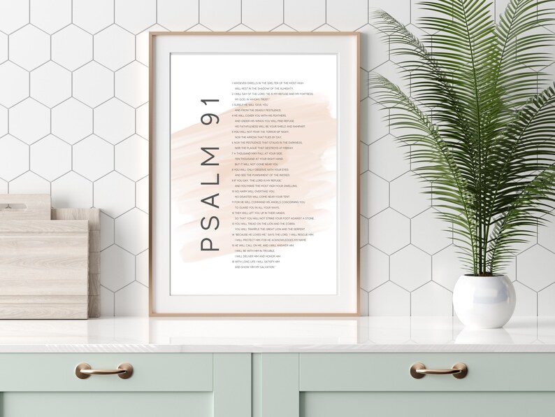 Psalm 91 Scripture Wall Art Christian Decor Bible Verse - Etsy