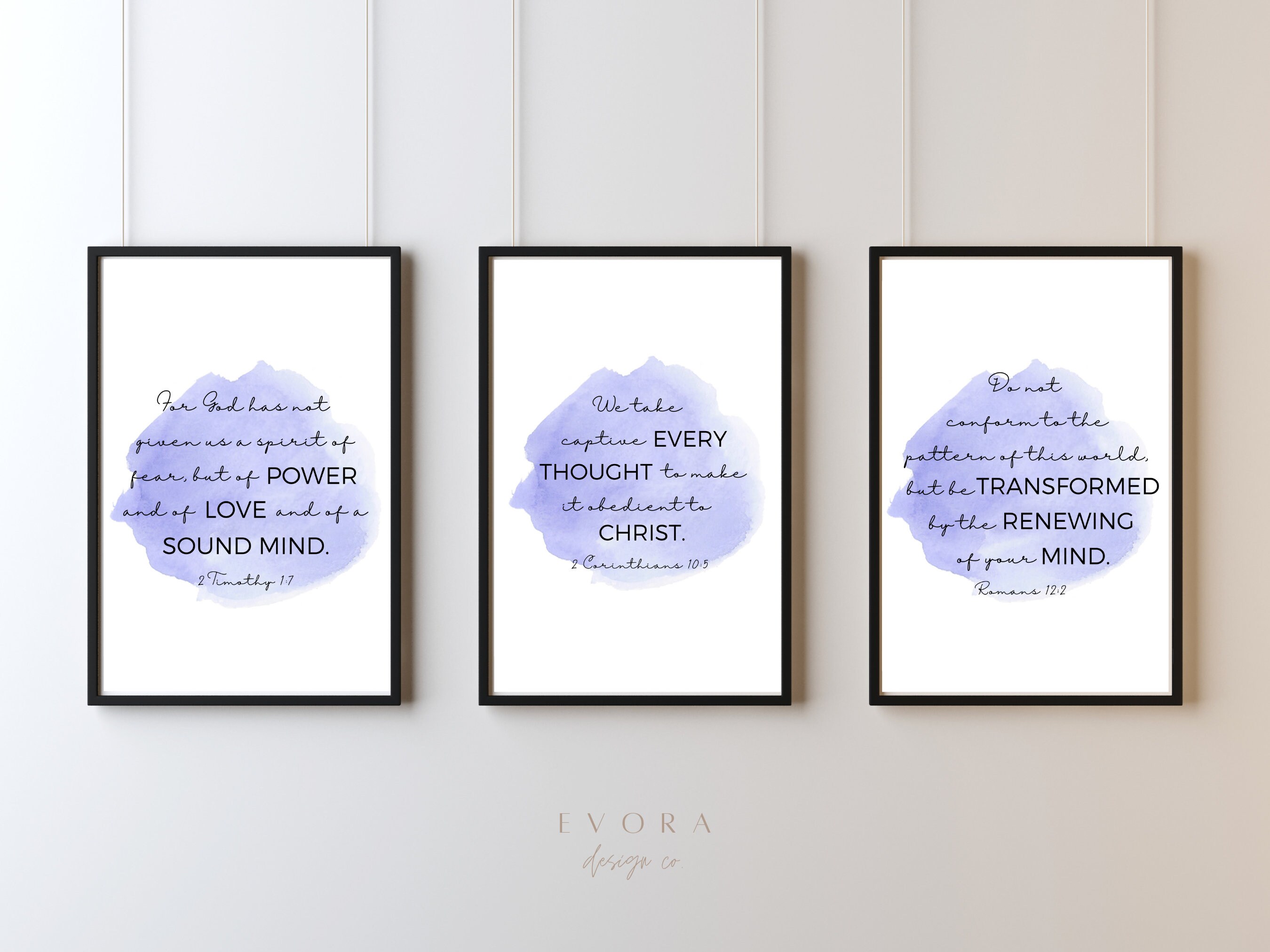 Set of 3 Bible Verse Wall Art Christian Wall Art Modern - Etsy