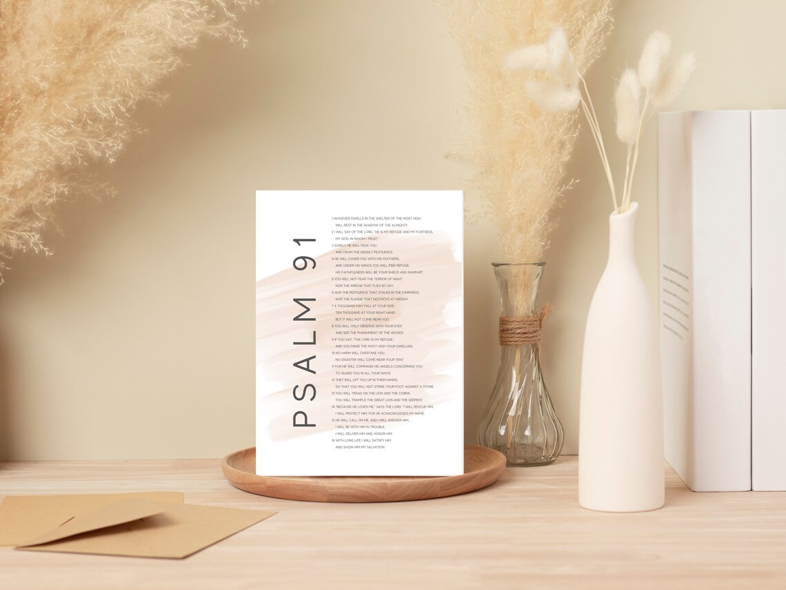 Psalm 91 Scripture Wall Art Christian Decor Bible Verse - Etsy