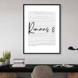 Romans 8, Scripture Wall Art, Christian Gift, Bible Verse Print ...