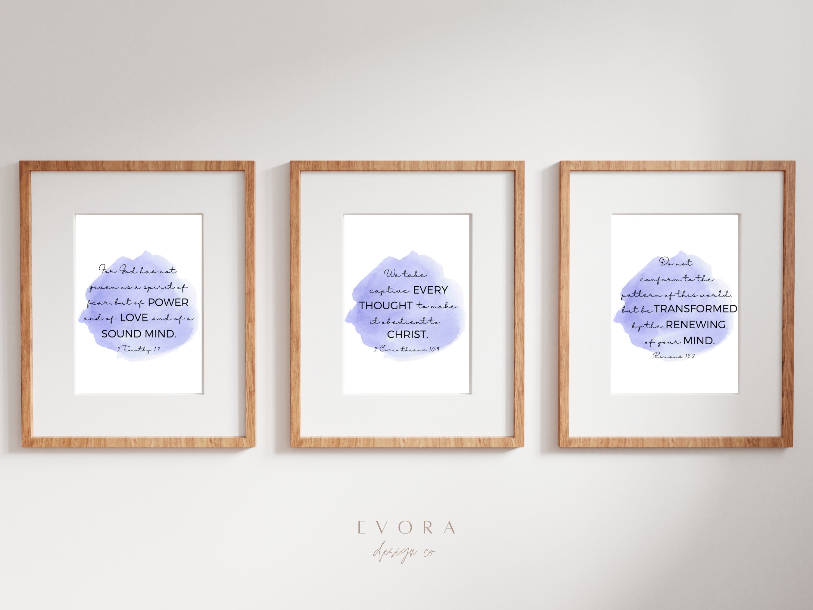 Set of 3 Bible Verse Wall Art Christian Wall Art Modern - Etsy
