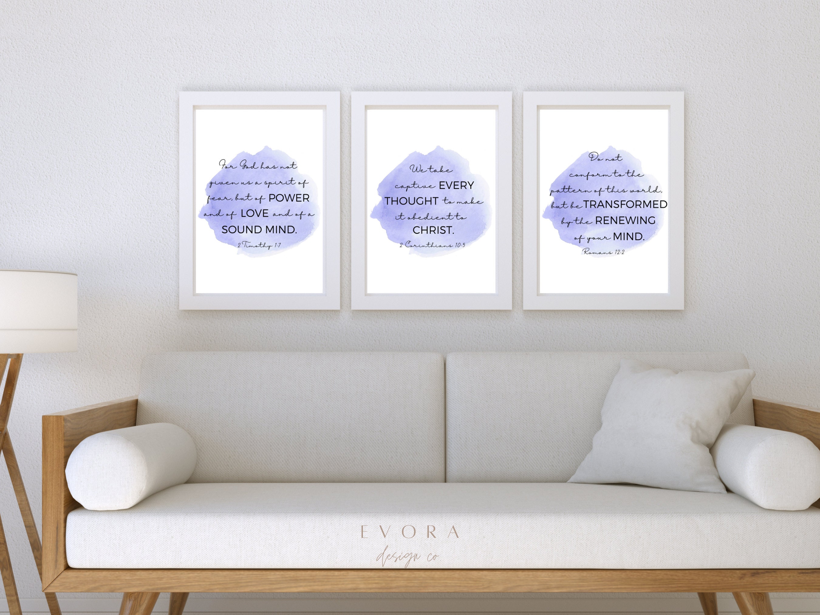 Set of 3 Bible Verse Wall Art Christian Wall Art Modern - Etsy