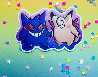 Gengar and Clefable Sticker - Etsy