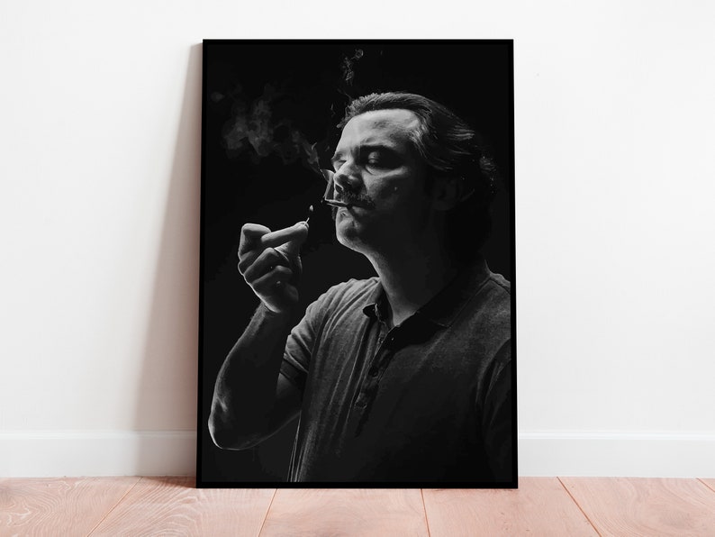 Pablo Escobar Smoking Poster Black and White Vintage Art - Etsy