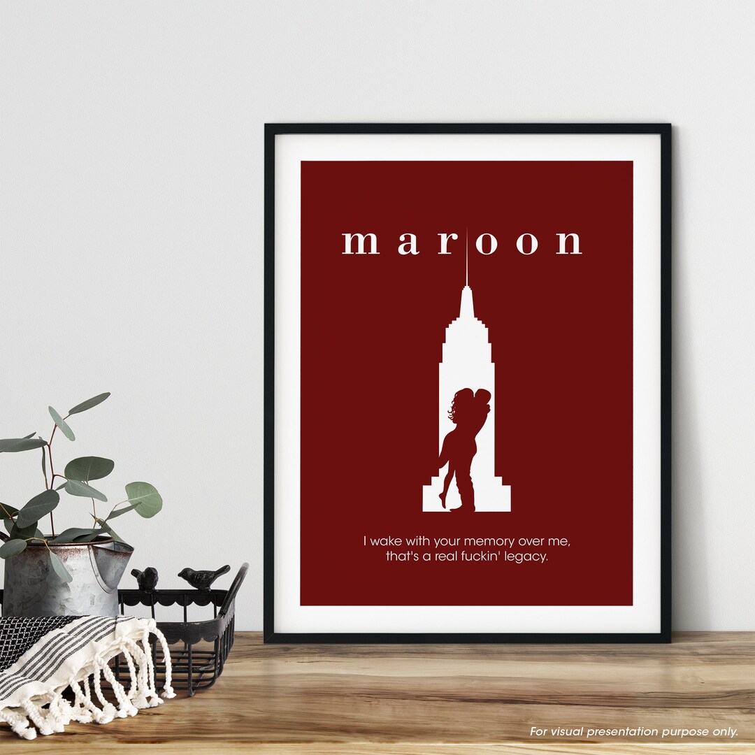 Maroon Poster Printable Minimalist Art Instant Download. - Etsy