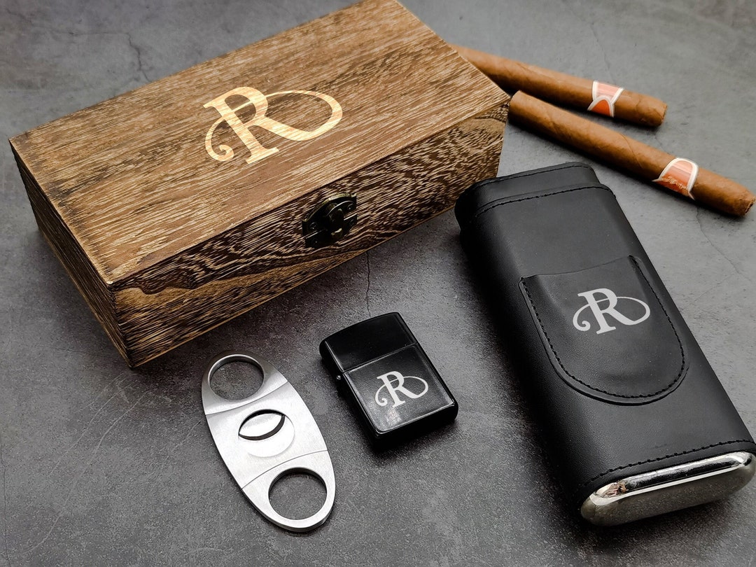 Personalized Cigar Case/cigar Knife/lighter,groomsmen Gifts,proposal ...