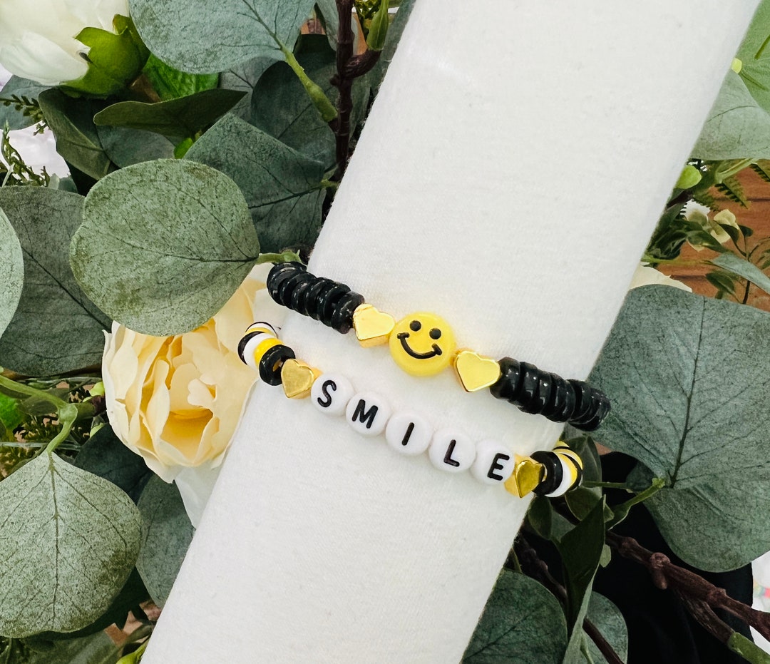 Smile Happy Face Melted Perler Bead Bracelet - Etsy