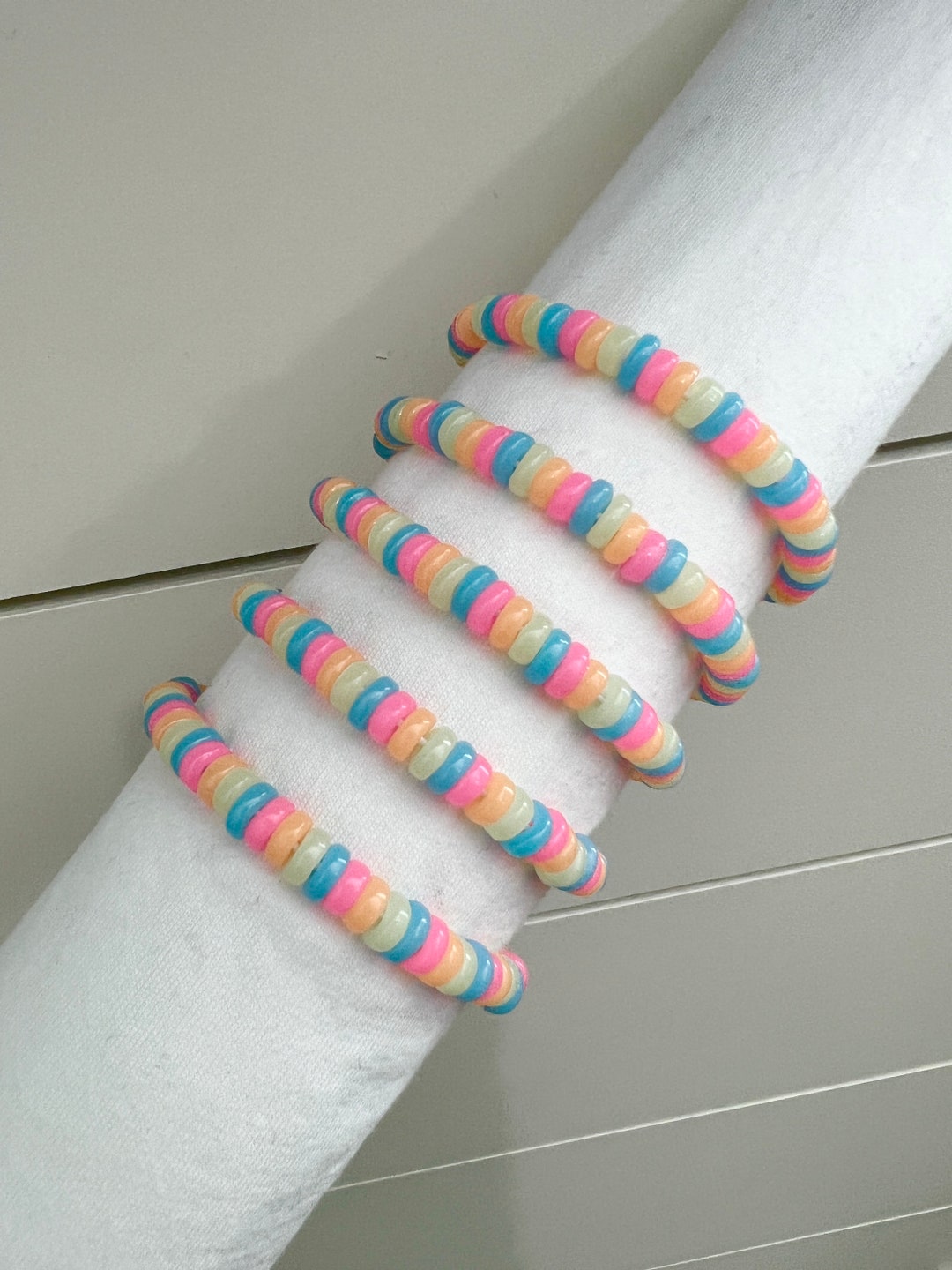 Glow in the Dark Melted Perler Bead Bracelet - Etsy