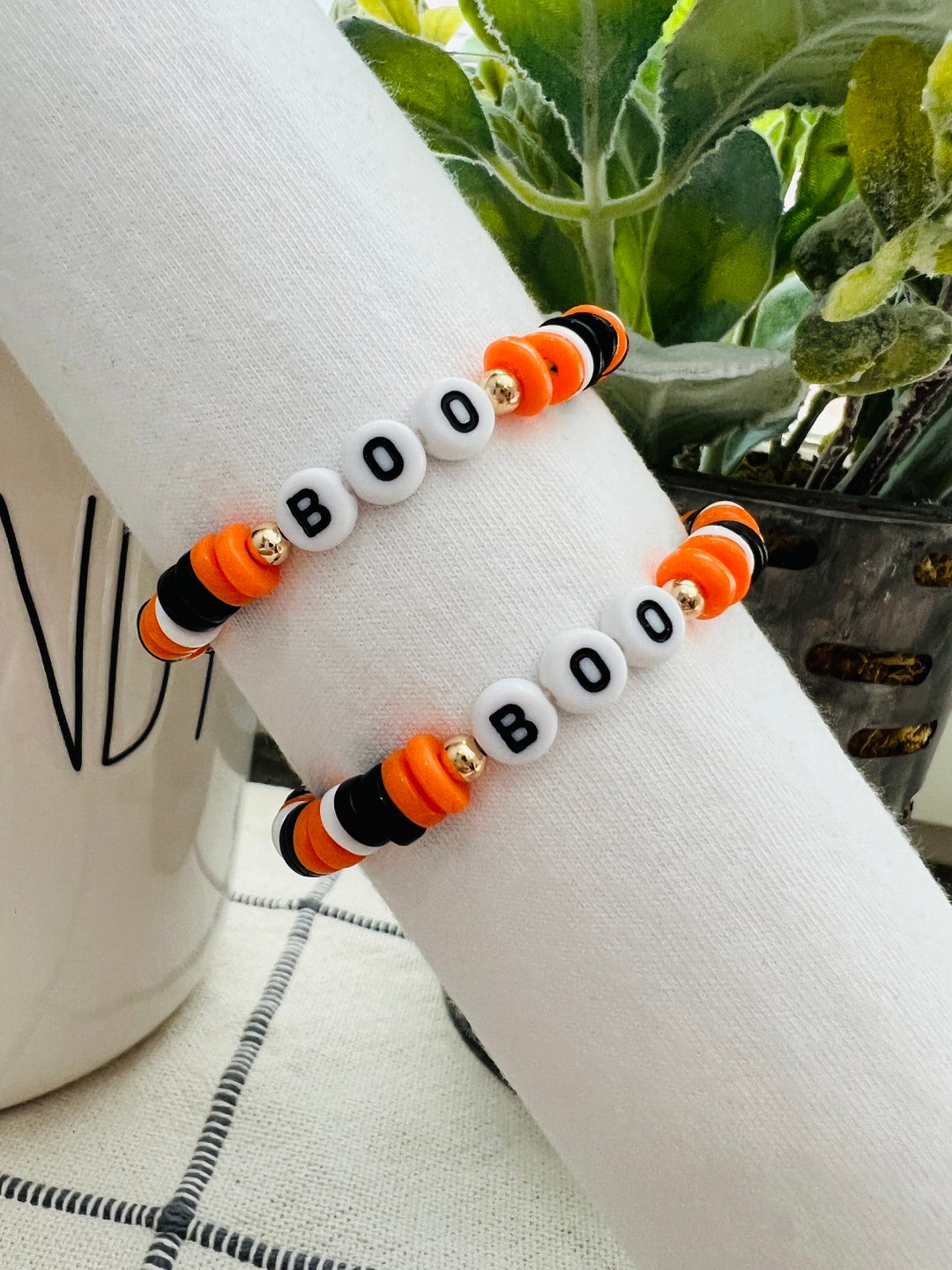 Halloween Boo Melted Perler Bead Bracelet - Etsy