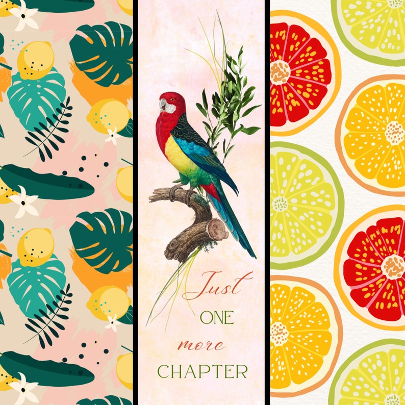 6 Tropical Summer Bookmarks Digital Download Print From - Etsy