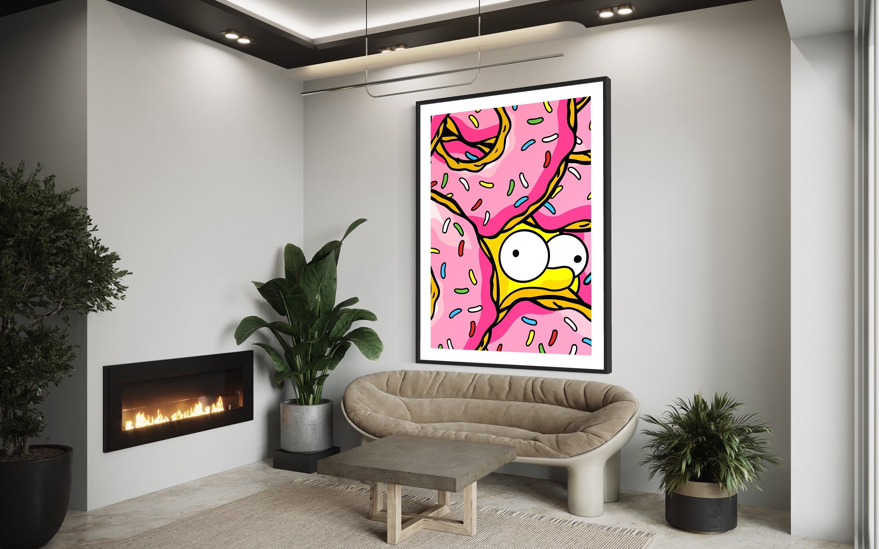 Homer Simpson Hiding Print, Simpson Digital Art Print, Instant ...