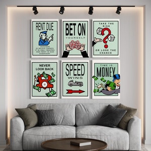 Monopoly Art Prints: Retro Game Room Wall Decor (digital Download) - Etsy