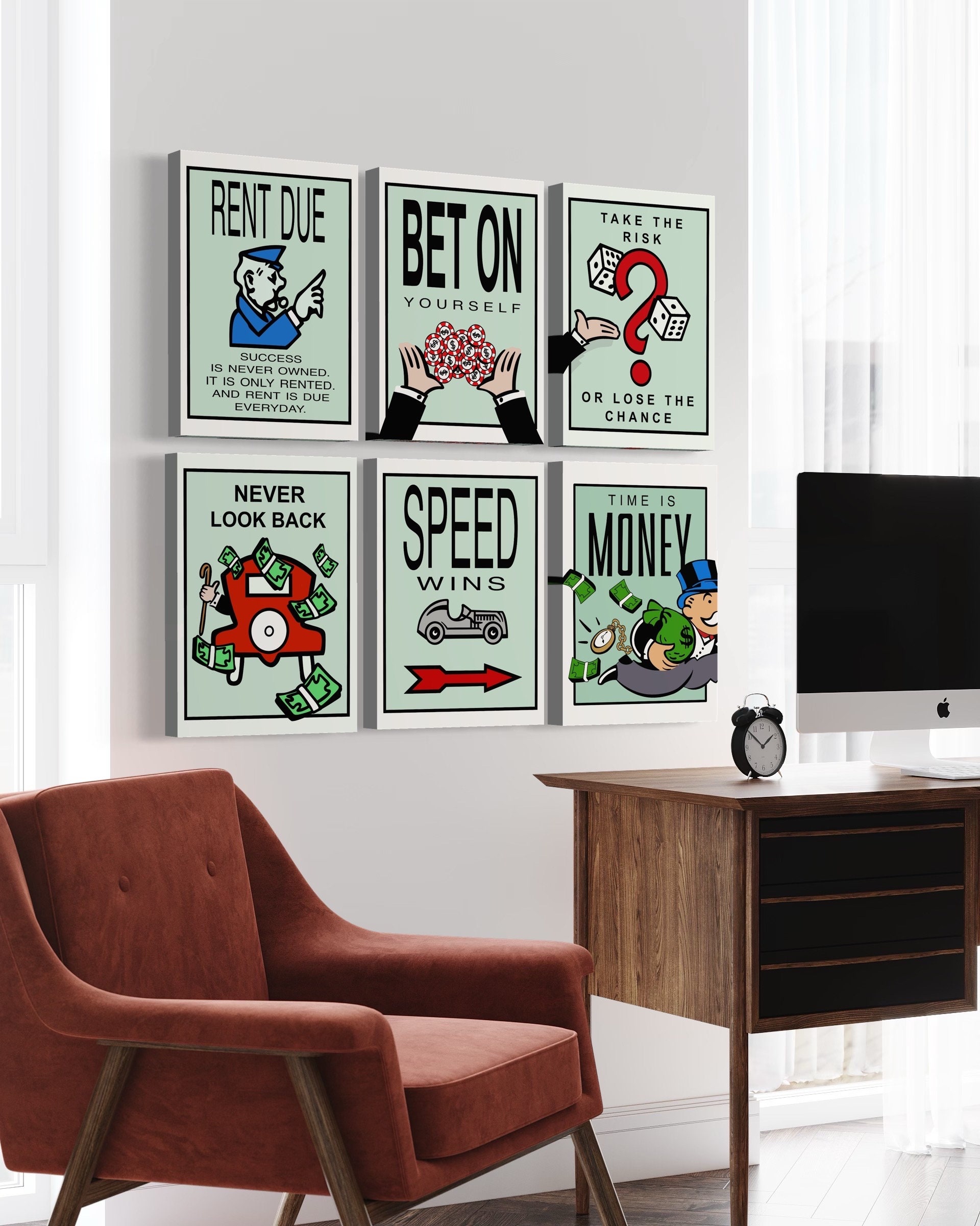 Monopoly Art Prints: Retro Game Room Wall Decor (digital Download) - Etsy