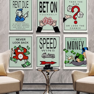 Monopoly Art Prints: Retro Game Room Wall Decor (digital Download) - Etsy