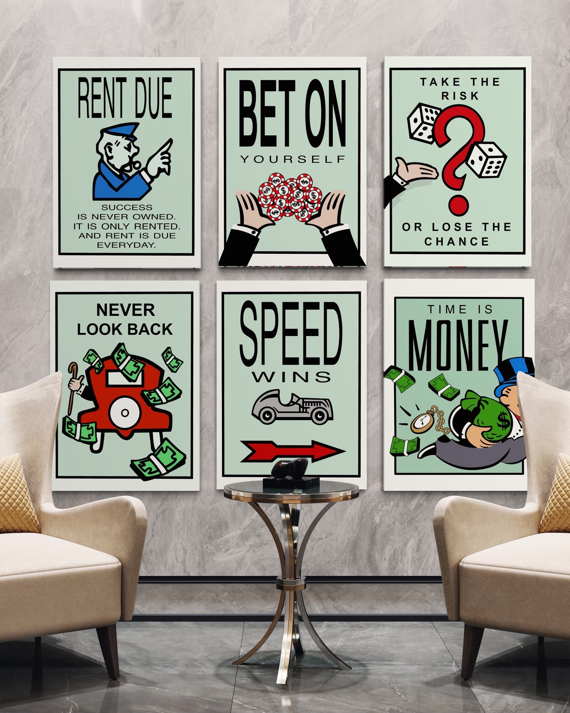6 Monopoly Digital Prints Digital Art Print, Instant Downloads ...