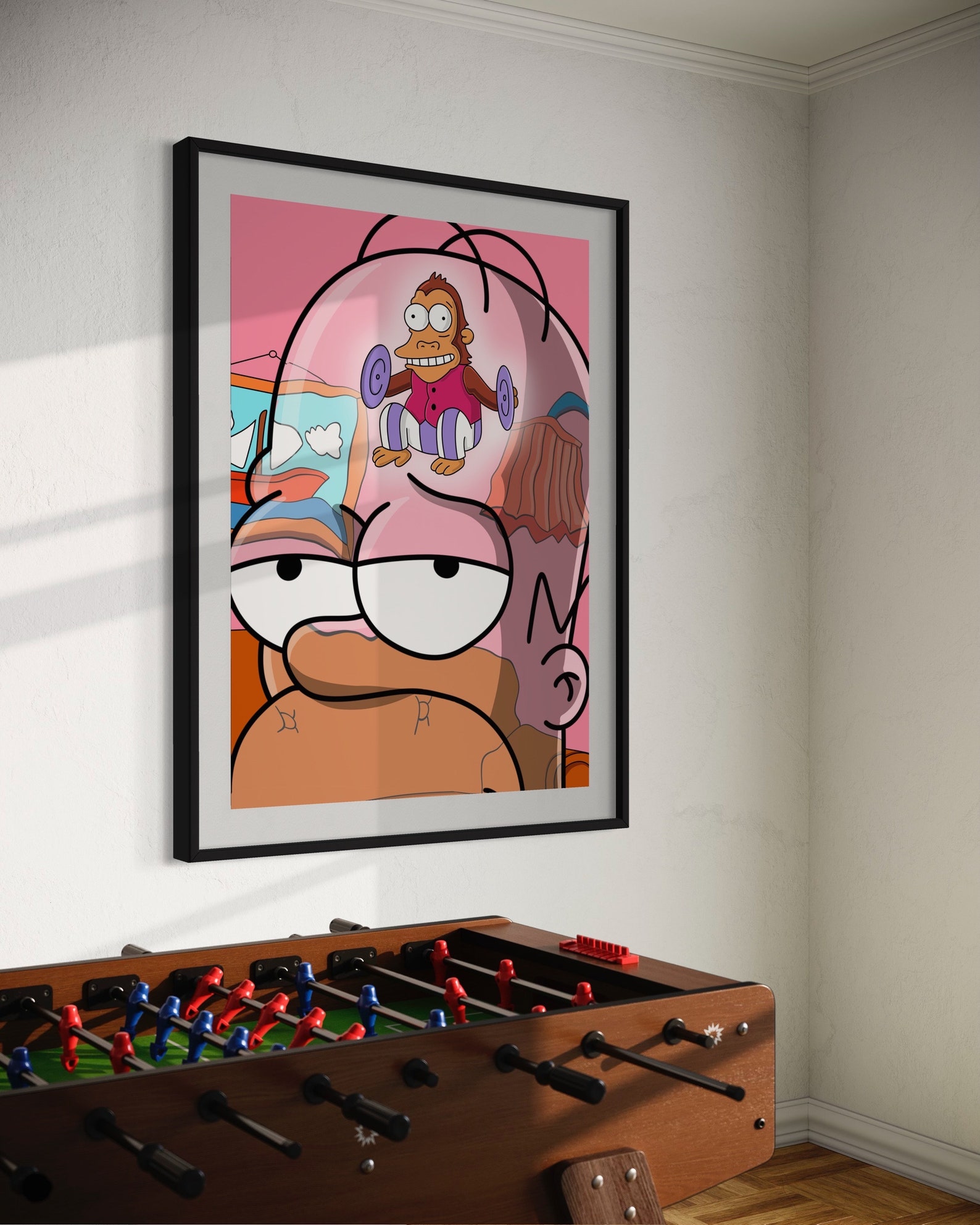 Homer Simpson Monkey Brain, Simpson Digital Art Print, Instant ...