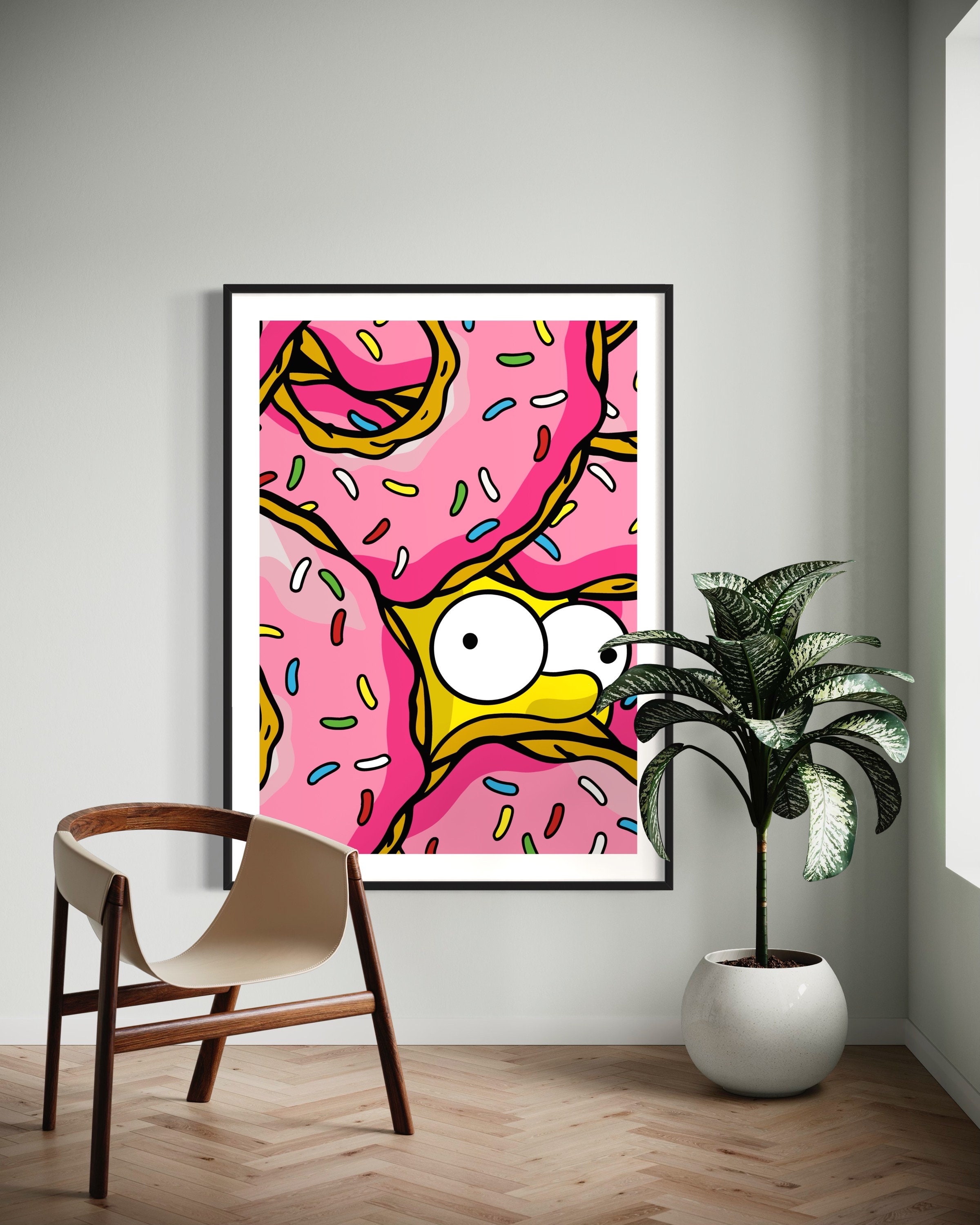 Homer Simpson Hiding Print, Simpson Digital Art Print, Instant ...