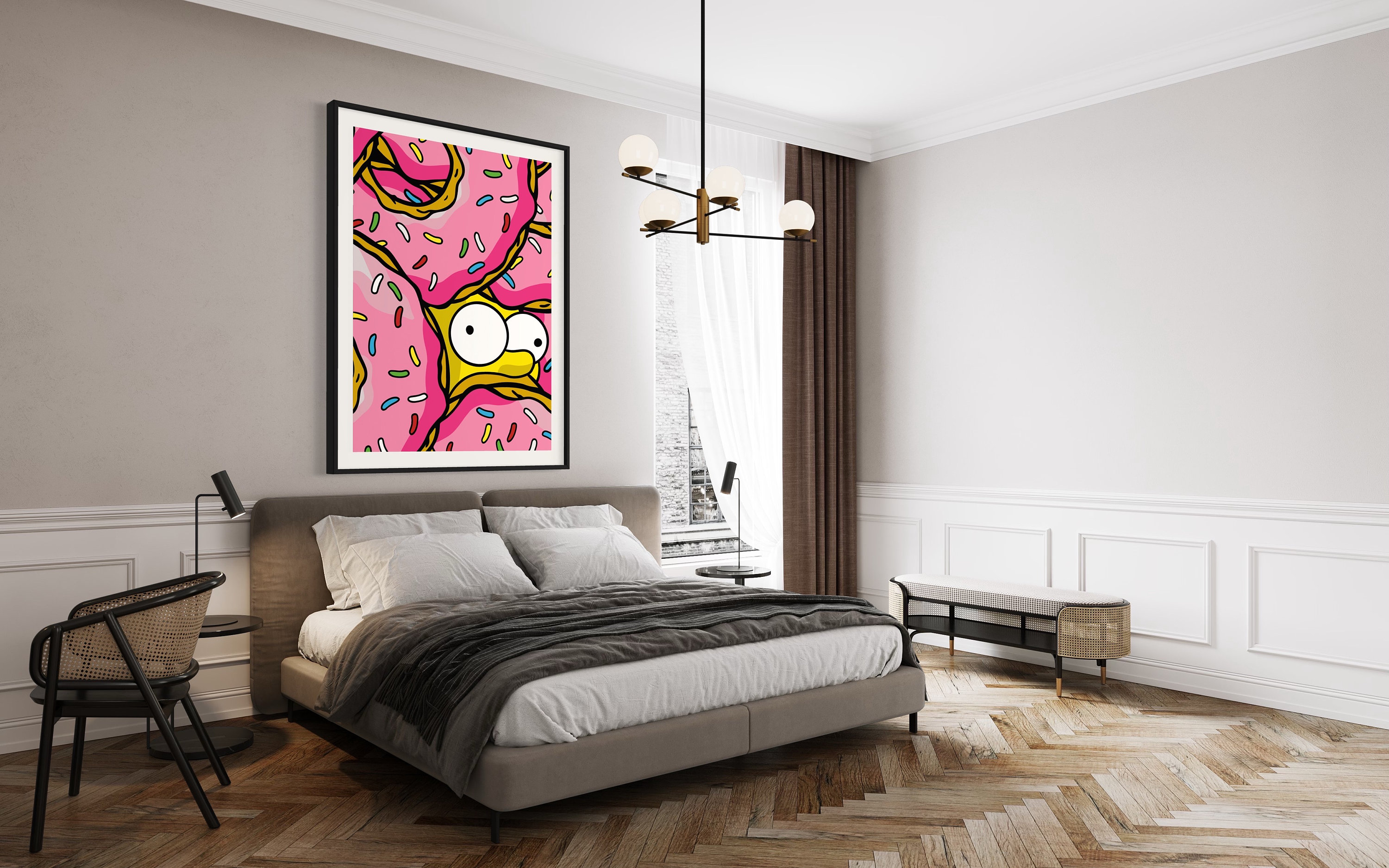 Homer Simpson Hiding Print, Simpson Digital Art Print, Instant ...