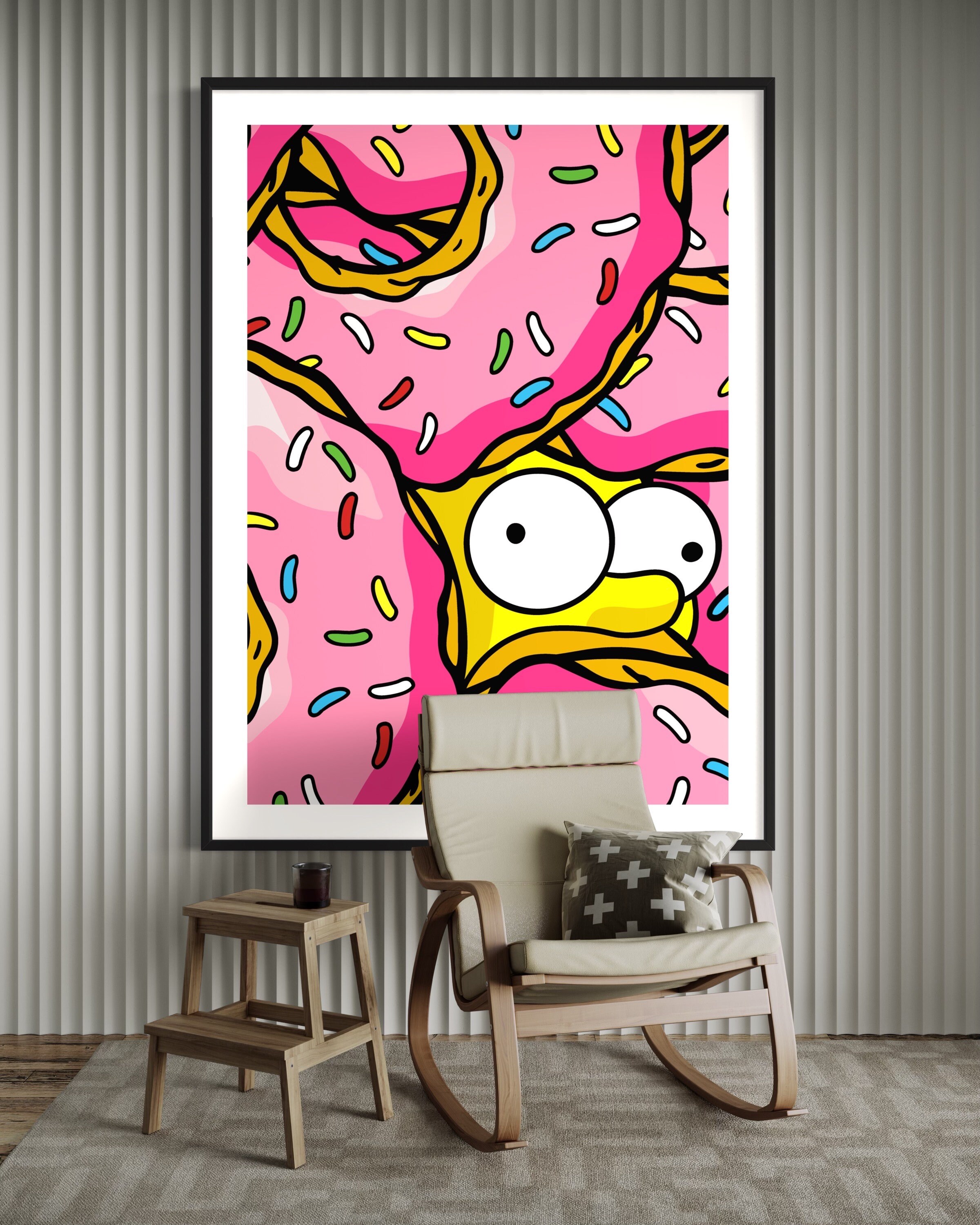 Homer Simpson Hiding Print, Simpson Digital Art Print, Instant ...