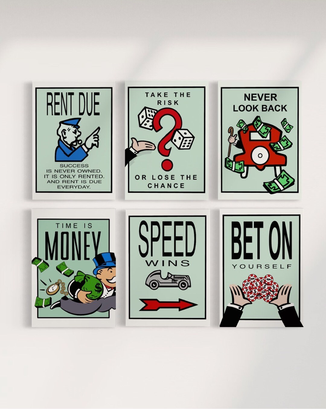 6 Monopoly Digital Prints Digital Art Print, Instant Downloads ...