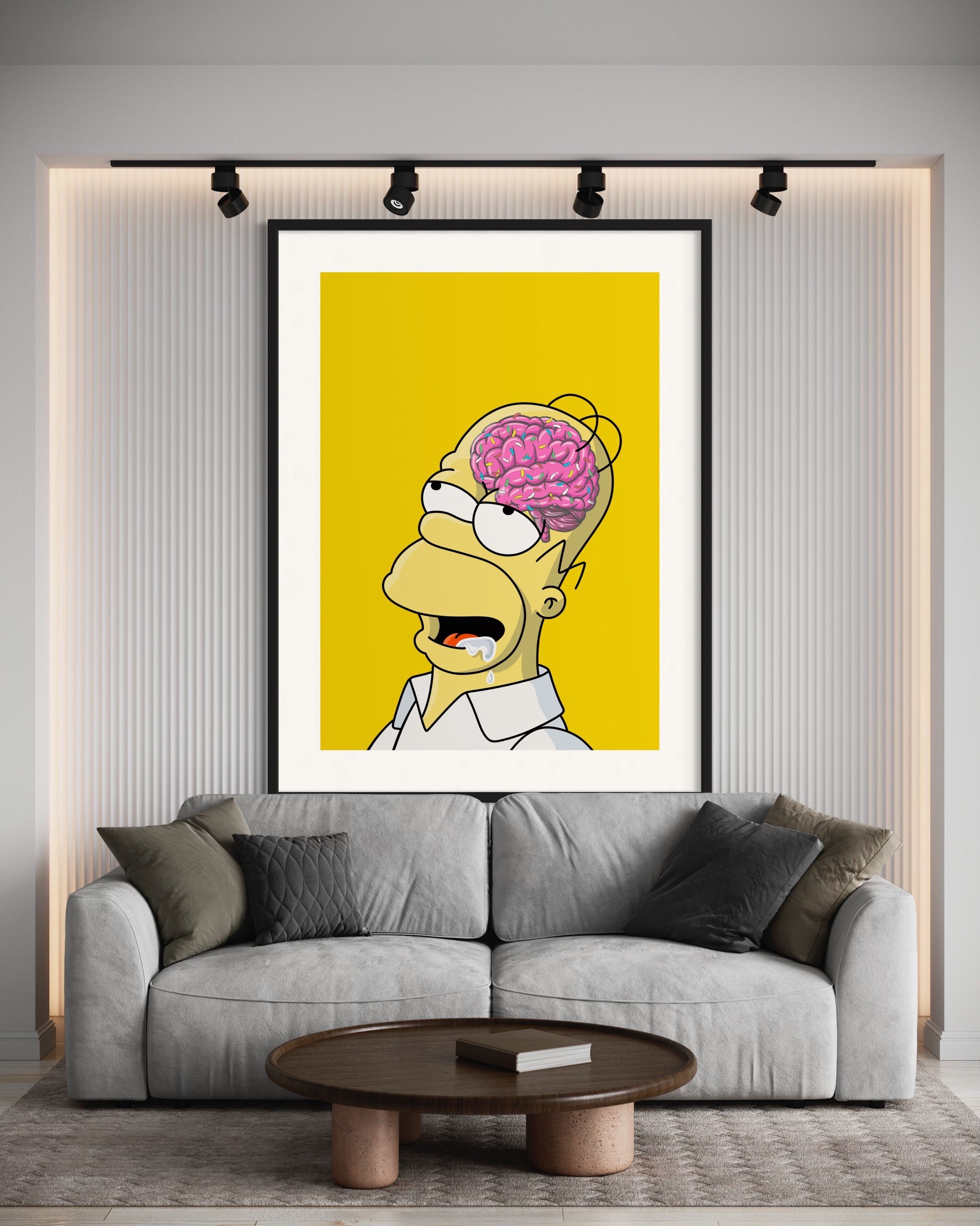 Homer Simpson Doughnut Brain Print, Simpson Digital Art Print, Instant ...