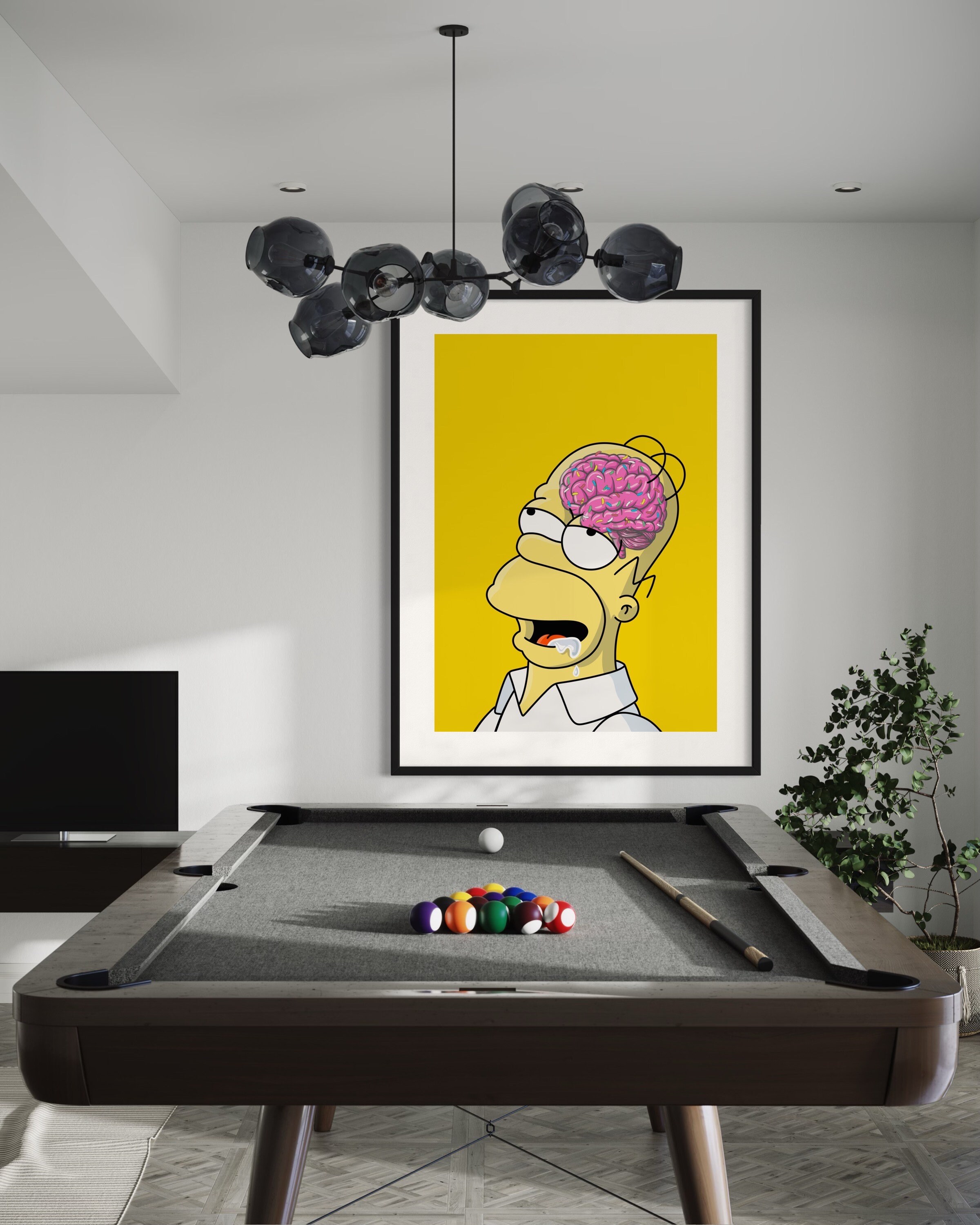 Homer Simpson Doughnut Brain Print, Simpson Digital Art Print, Instant ...