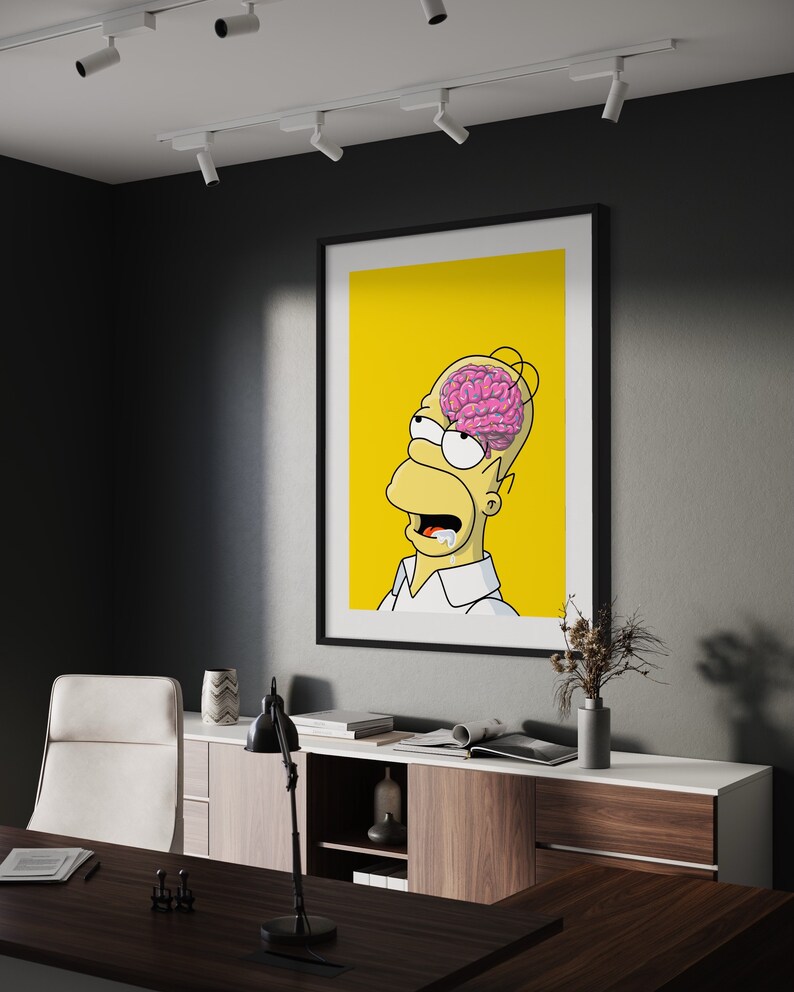 Homer Simpson Doughnut Brain Print, Simpson Digital Art Print, Instant ...