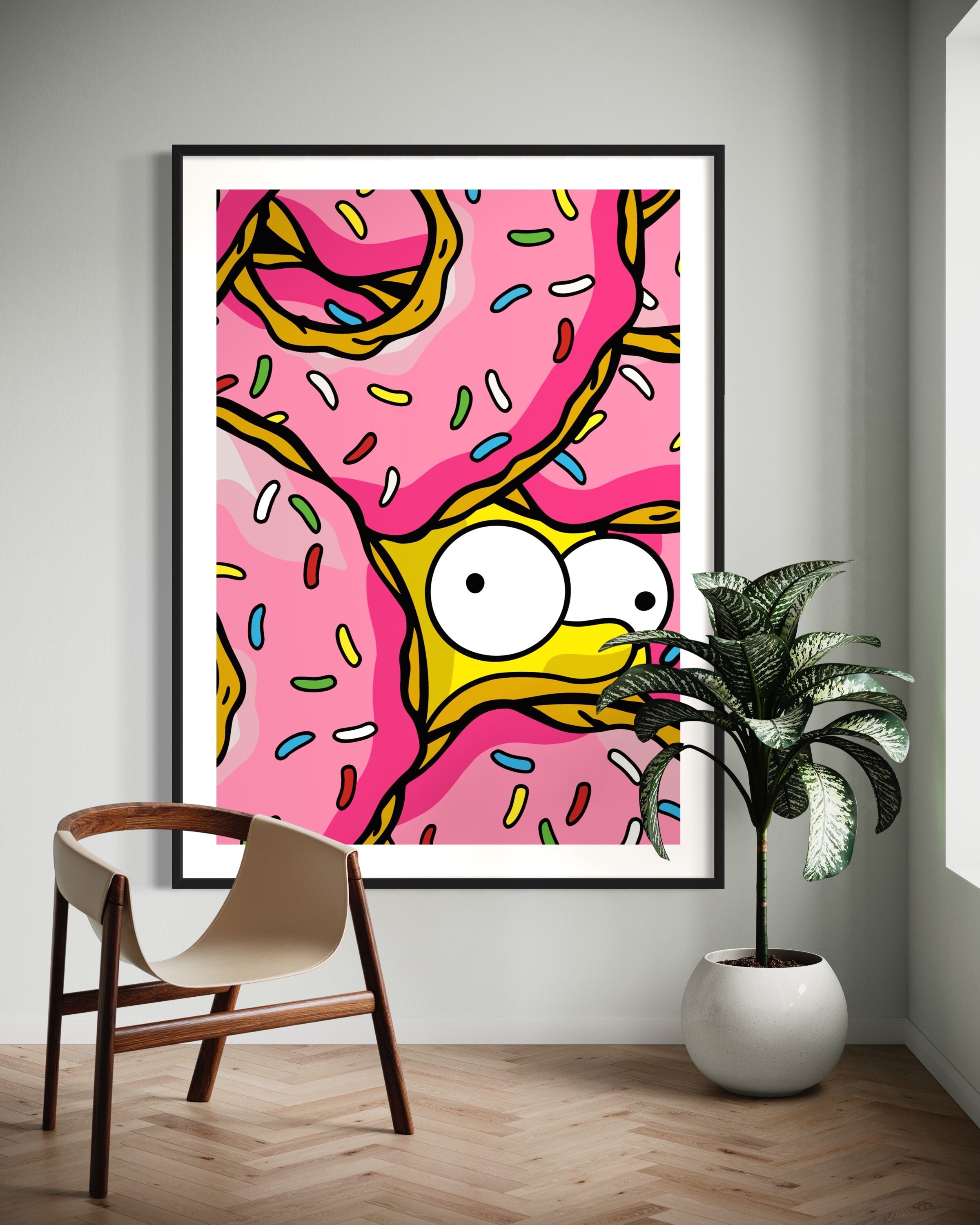 Homer Simpson Hiding Print, Simpson Digital Art Print, Instant ...