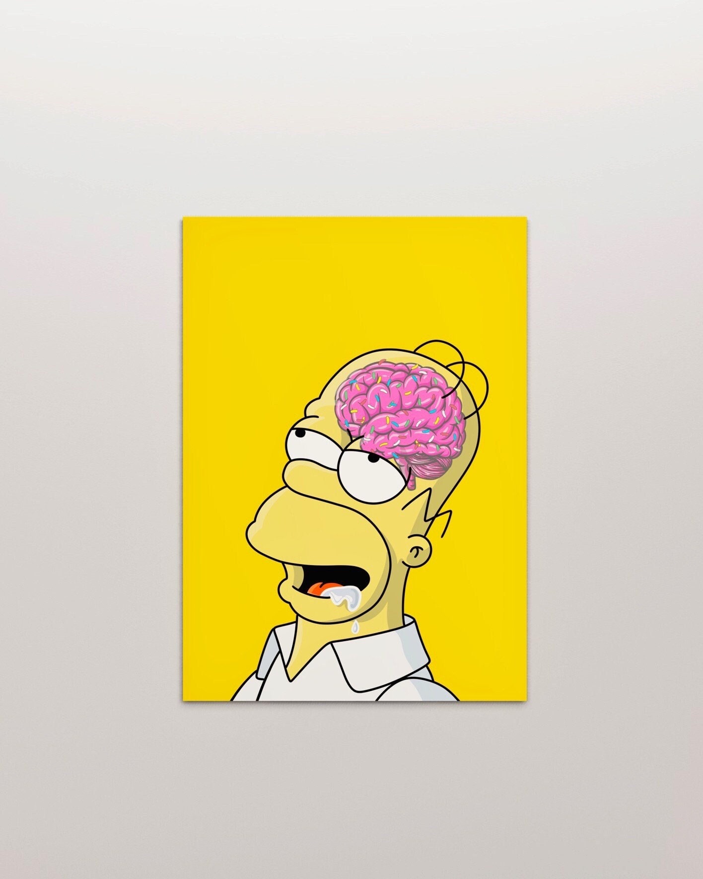 Homer Simpson Doughnut Brain Print, Simpson Digital Art Print, Instant ...