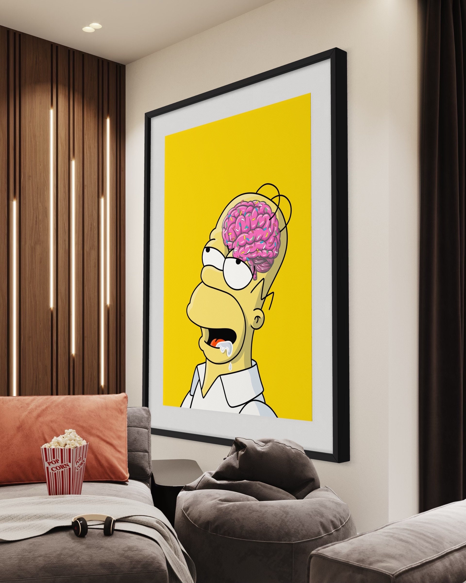 Homer Simpson Doughnut Brain Print, Simpson Digital Art Print, Instant ...