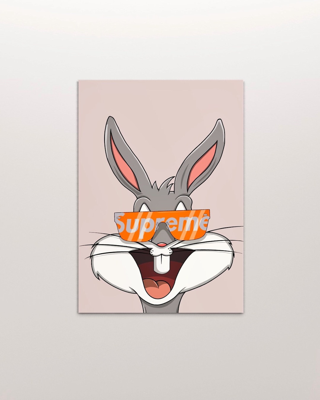Supreme Bugs Bunny Print, Looney Toons Digital Art Print, Instant ...