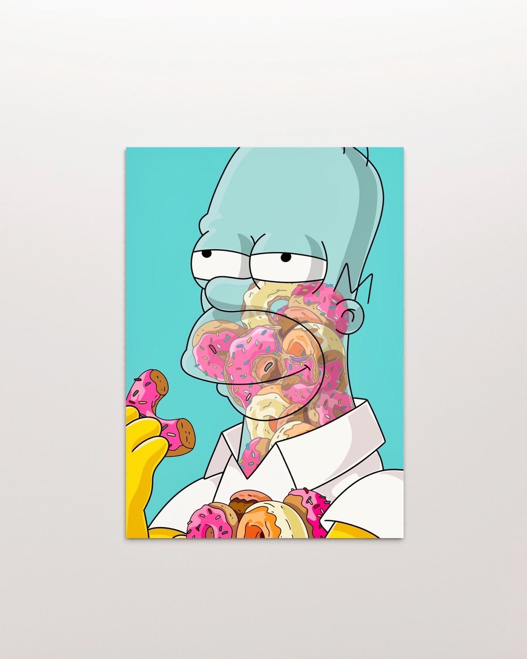 Homer Simpson Doughnut Print, Simpson Digital Art Print, Instant ...