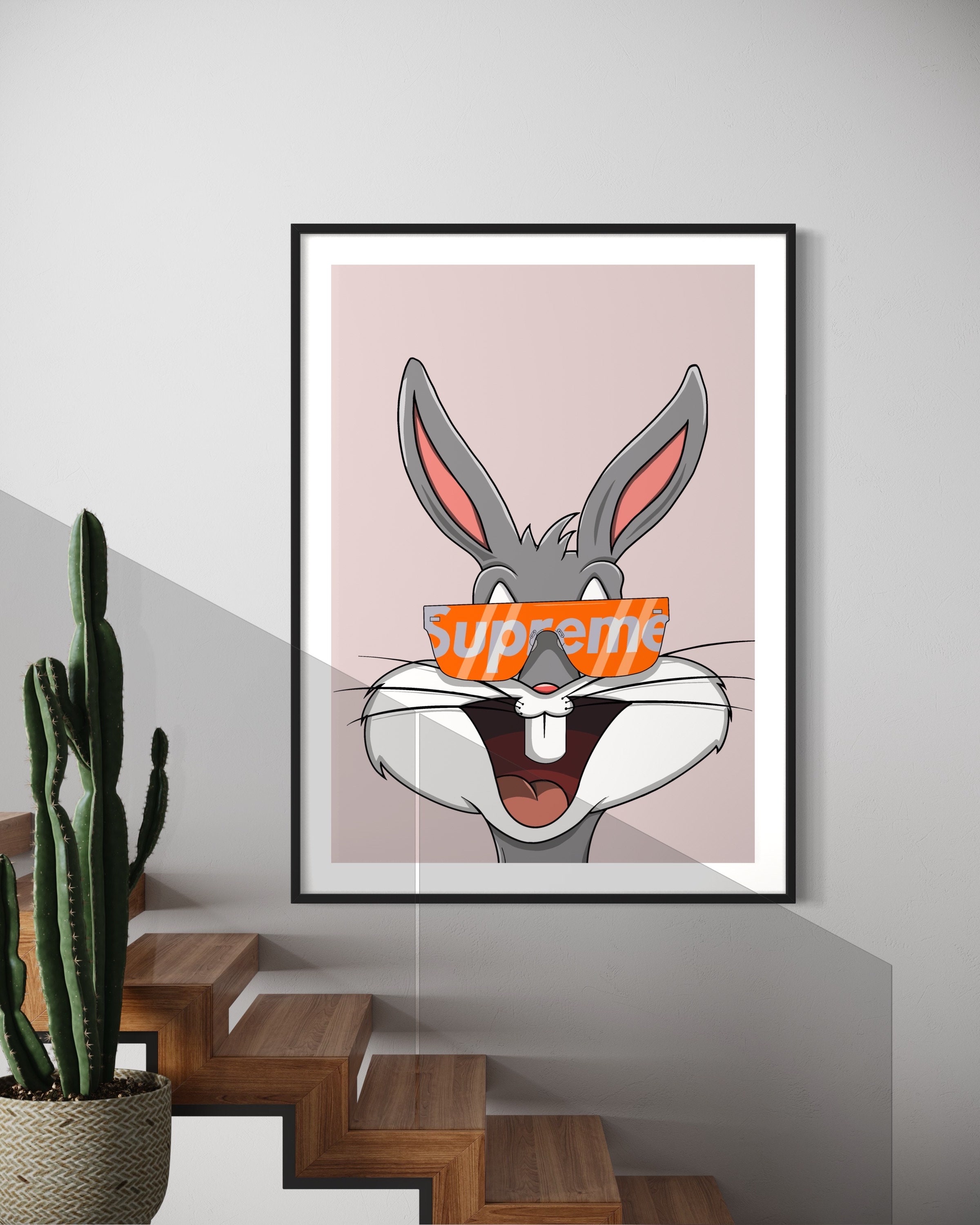 Supreme Bugs Bunny Print, Looney Toons Digital Art Print, Instant ...