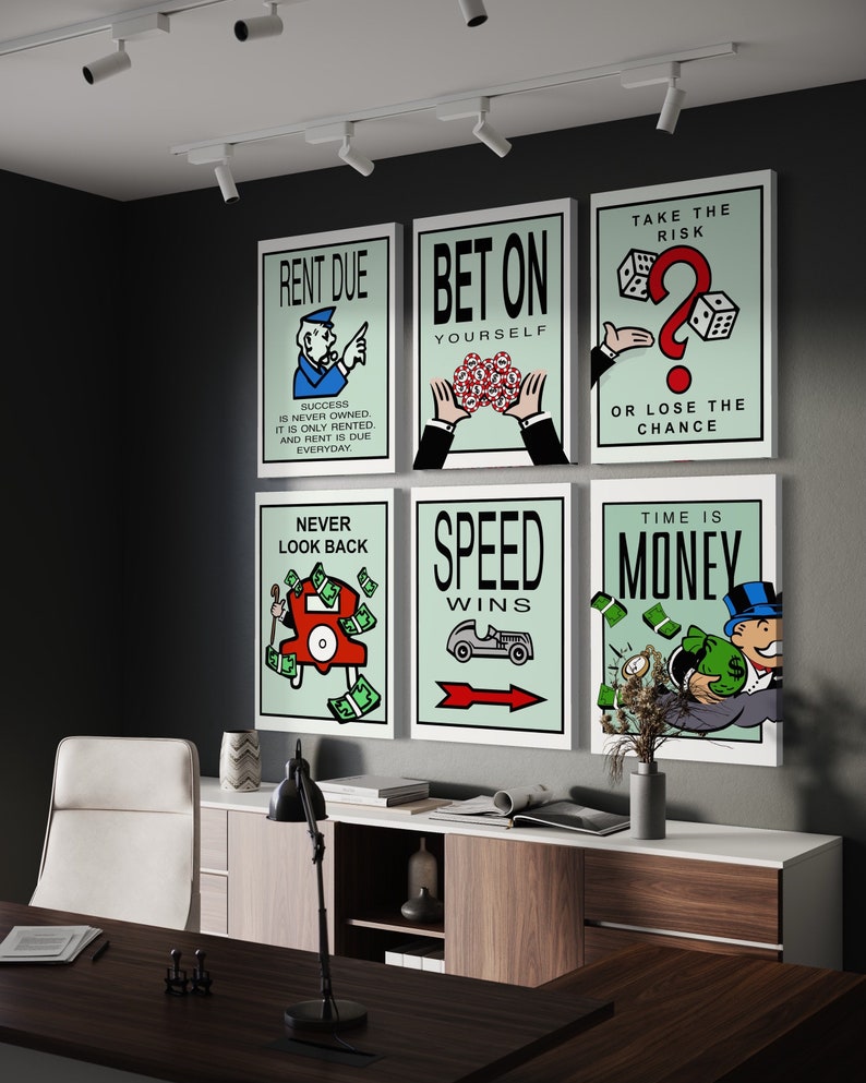 Monopoly Art Prints: Retro Game Room Wall Decor (digital Download) - Etsy